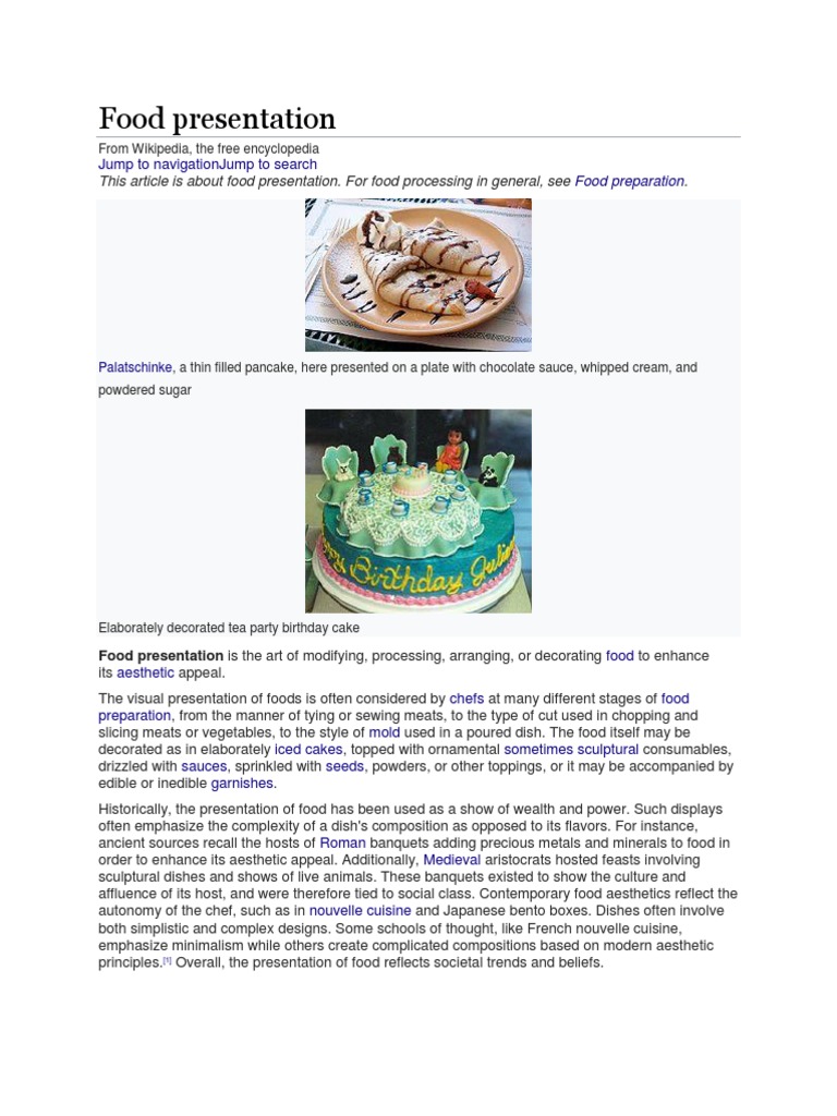 Food Presentation: Jump To Navigationjump To Search | PDF