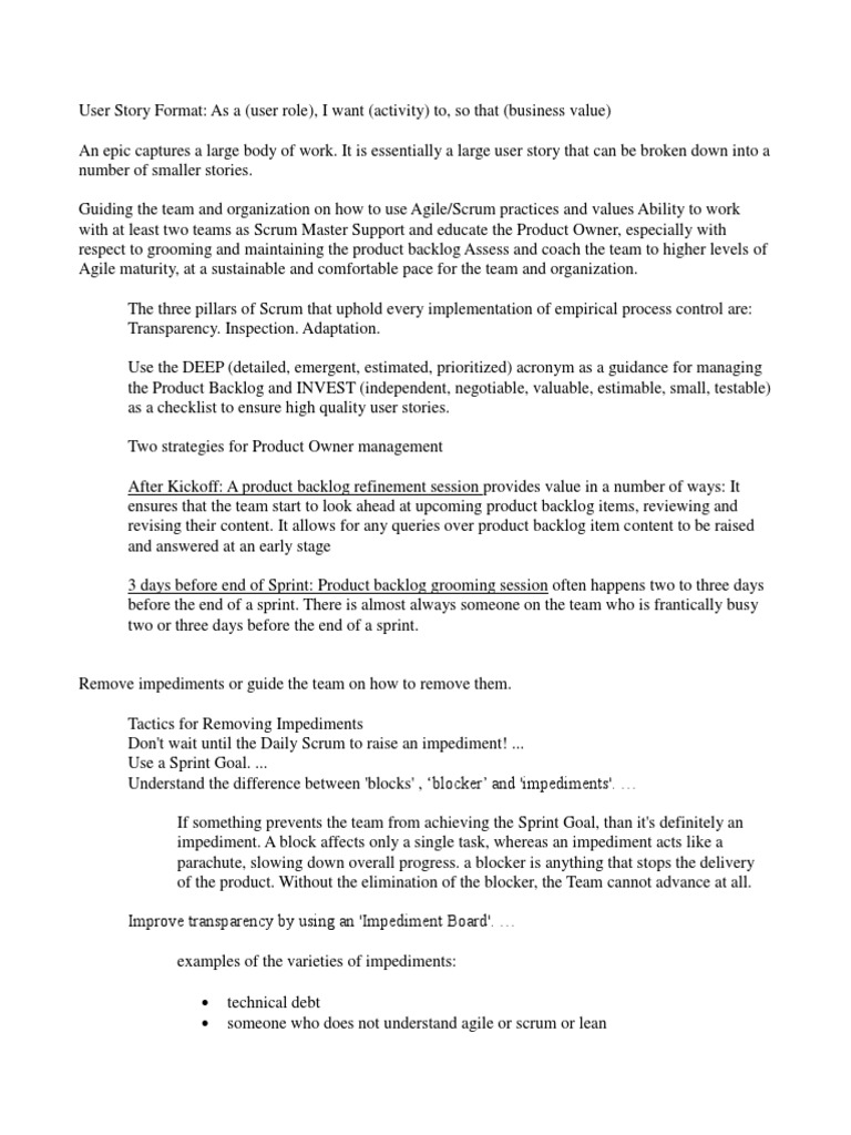 Scrum Interview Cheat Sheet | PDF | Scrum (Software Development ...