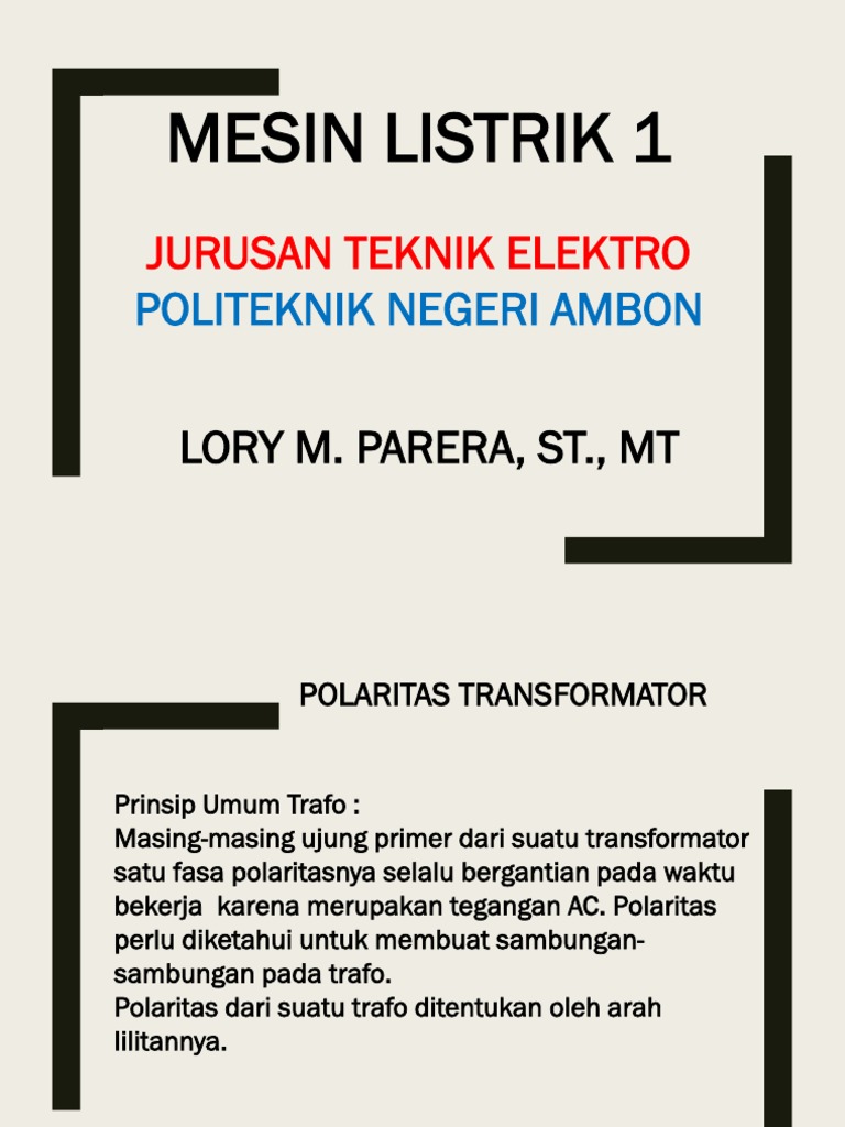 Polaritas Transformator dan Metode Uji | PDF | Sains & Matematika ...