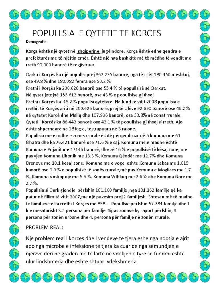 Popullsia e Qytetit Te Korces | PDF