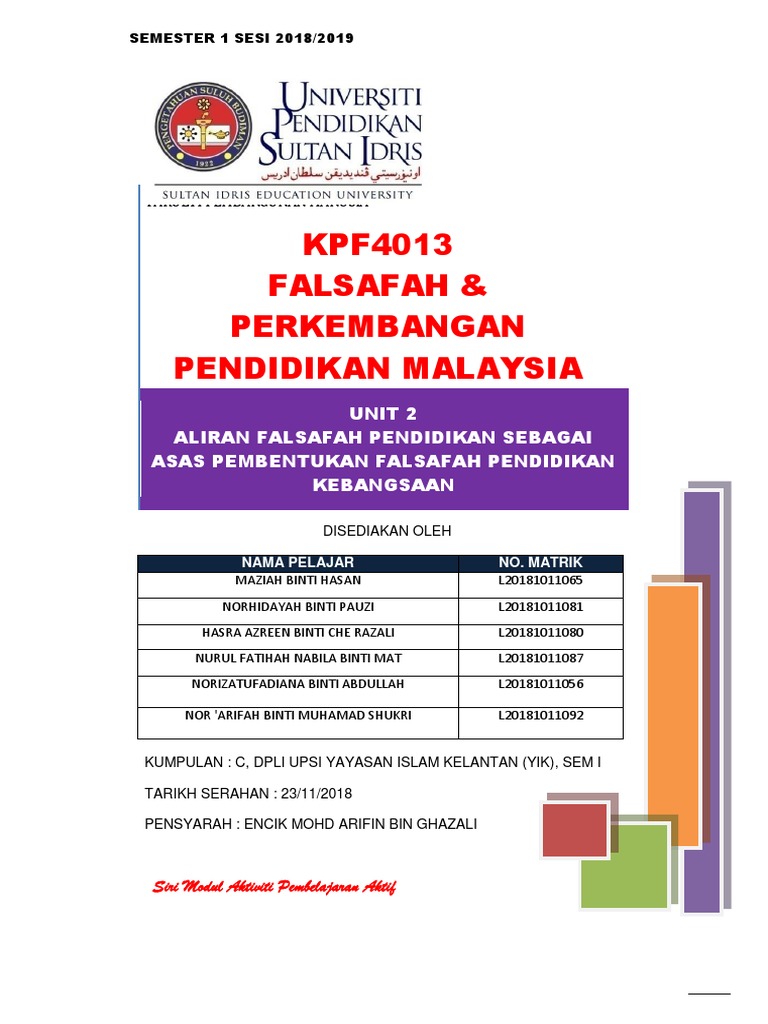 Kpf4013 (Unit 2) Asas Aliran Falsafah DLM Pembentukan FPK | PDF
