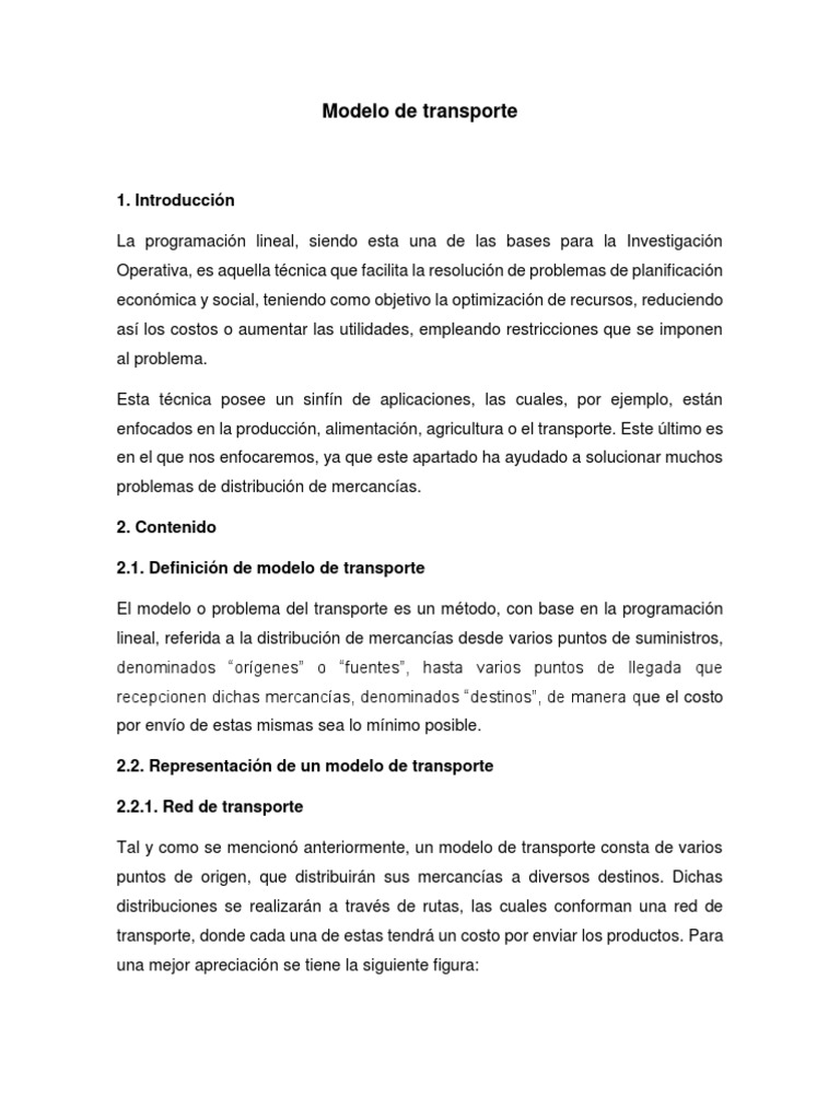 Modelo de Transporte | PDF | Programación lineal | Teoría de sistemas
