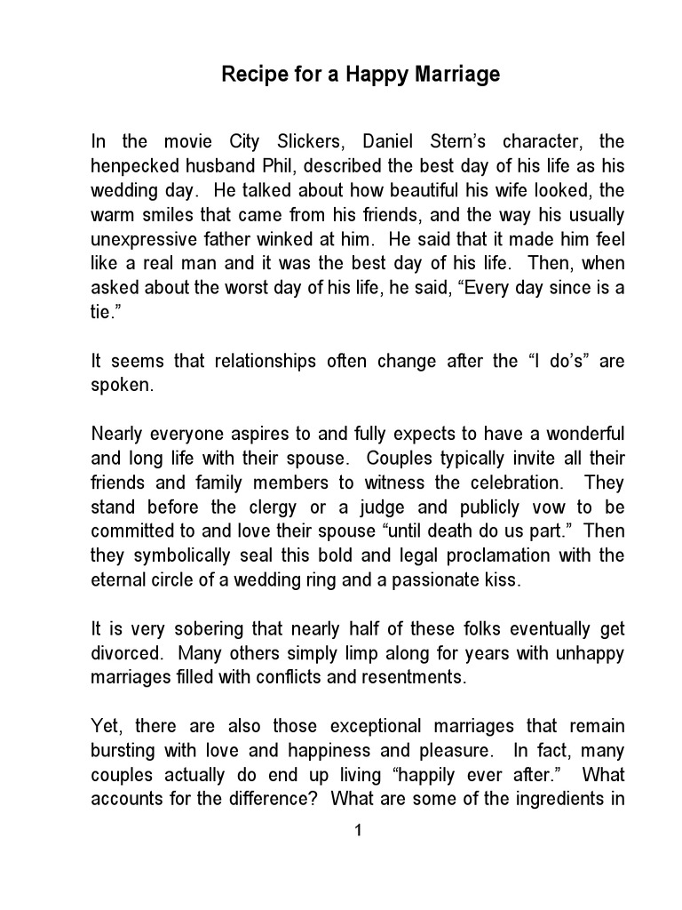 Recipe For A Happy Marriage.348124613 | PDF | Intimate Relationships ...