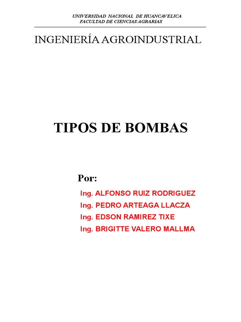 Bombas Rotodinámicas y Desplazamiento | PDF | Bomba | Pistón