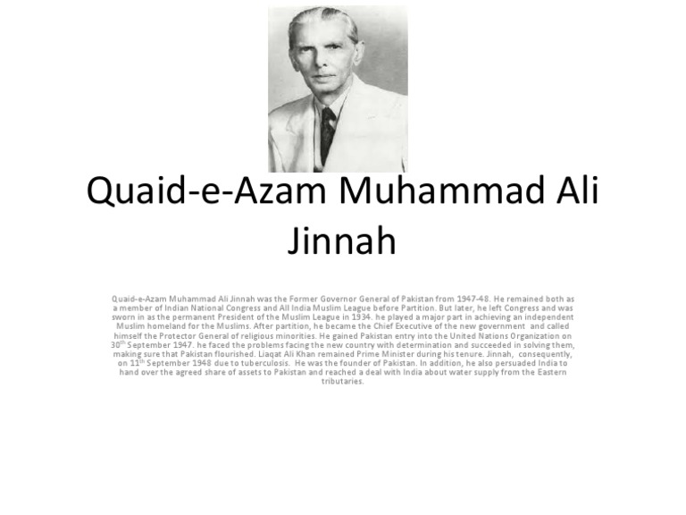 Quaid E Azam Muhammad Ali Jinnah Pdf