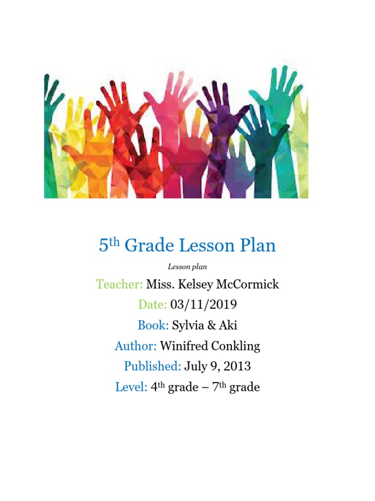5th Grade Lesson Plan - Edu 280-1 | PDF | Lesson Plan | Behavior ...