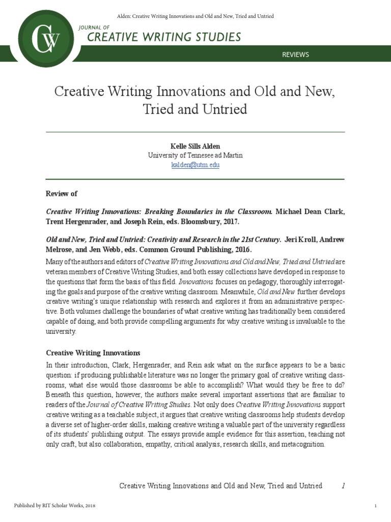Creative Writing Innovations Reviewed | PDF | Creative Writing | Creativity