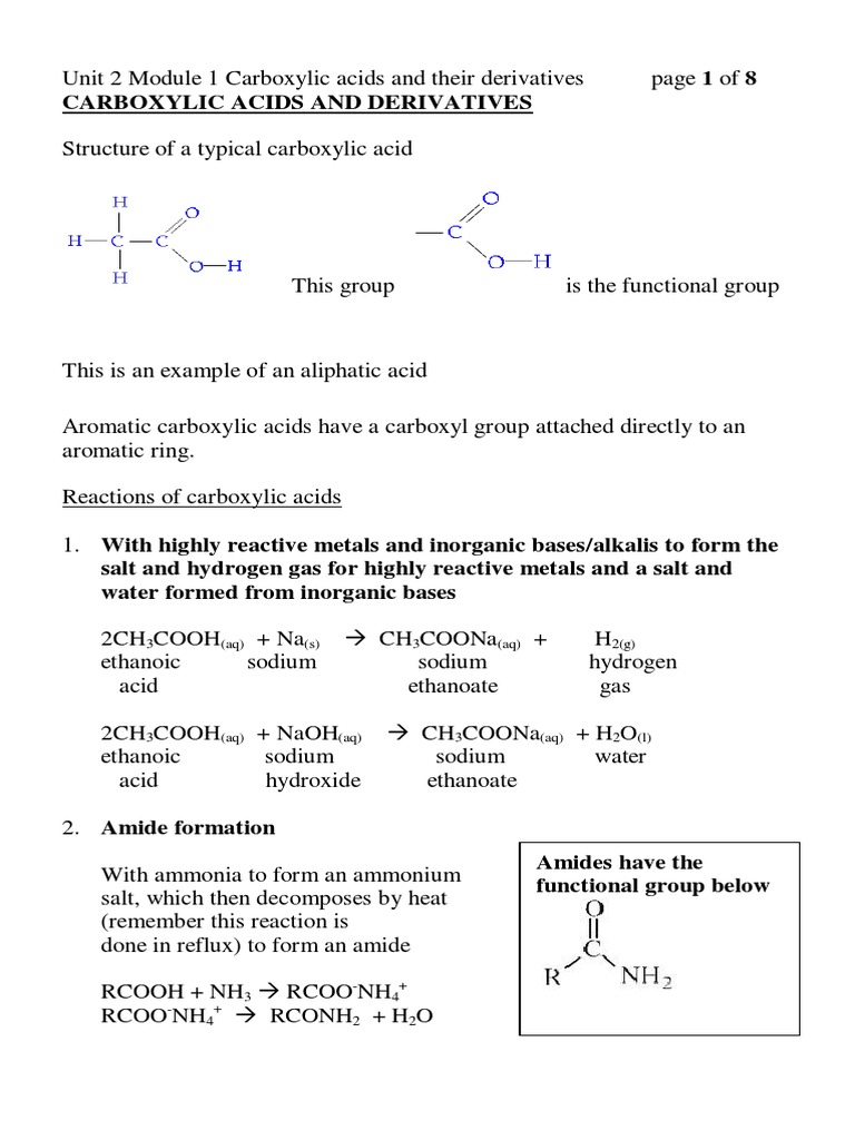 Carboxylic Acids and Derivatives Overview | PDF | Ester | Carboxylic Acid