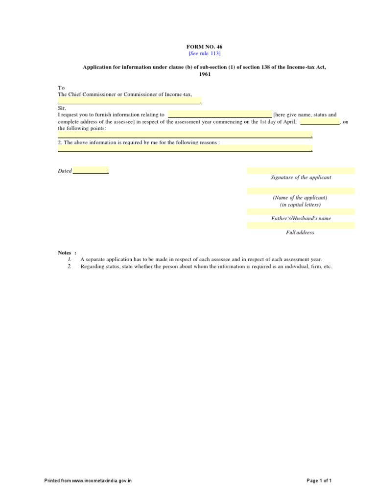 Form No. 46: (See Rule 113) | PDF