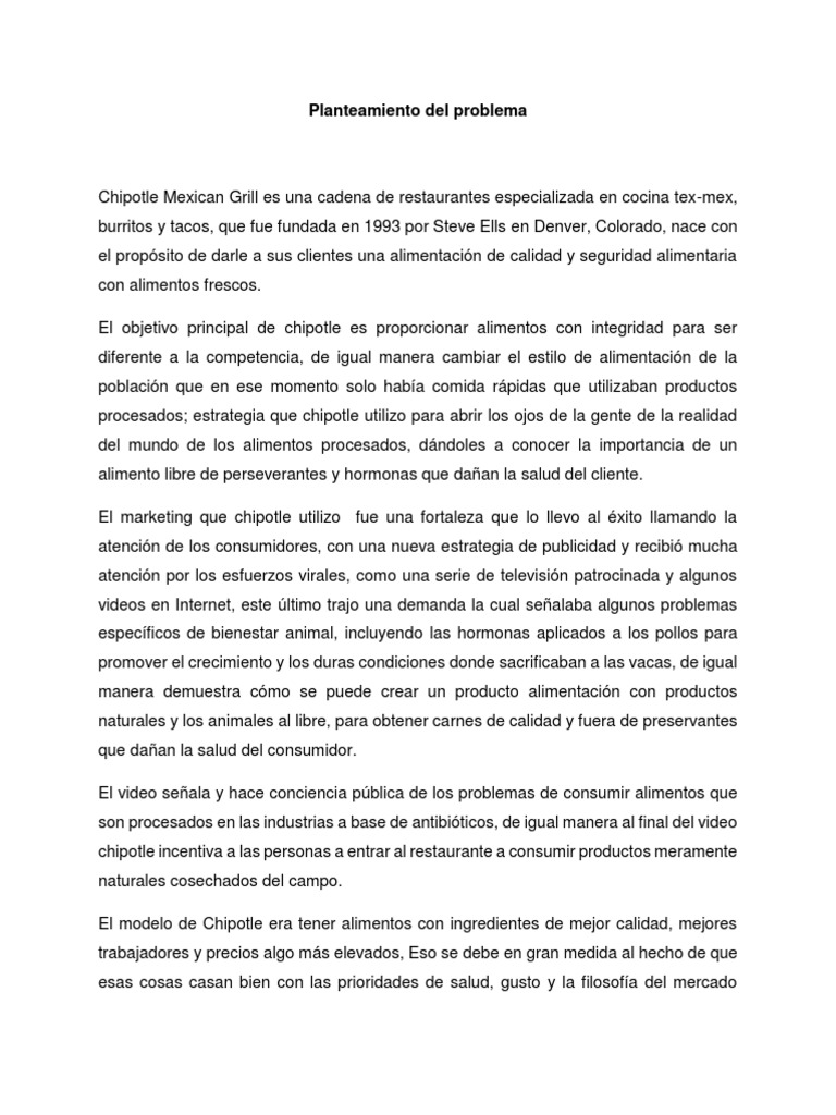 Caso Chipotle | PDF | Carne | Alimentos