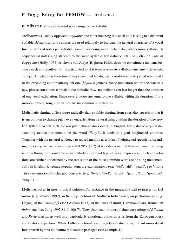 Melisma | PDF | Singing | Music Theory