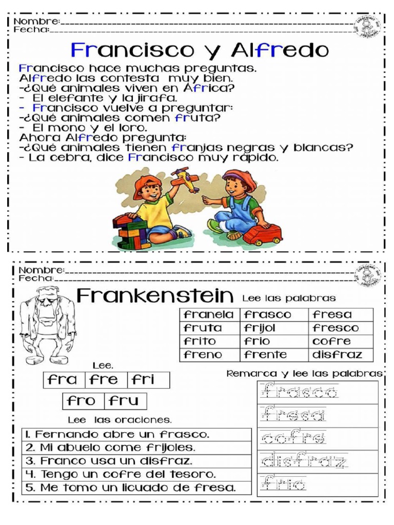 Ejercicios de Silabas Trabadas | PDF