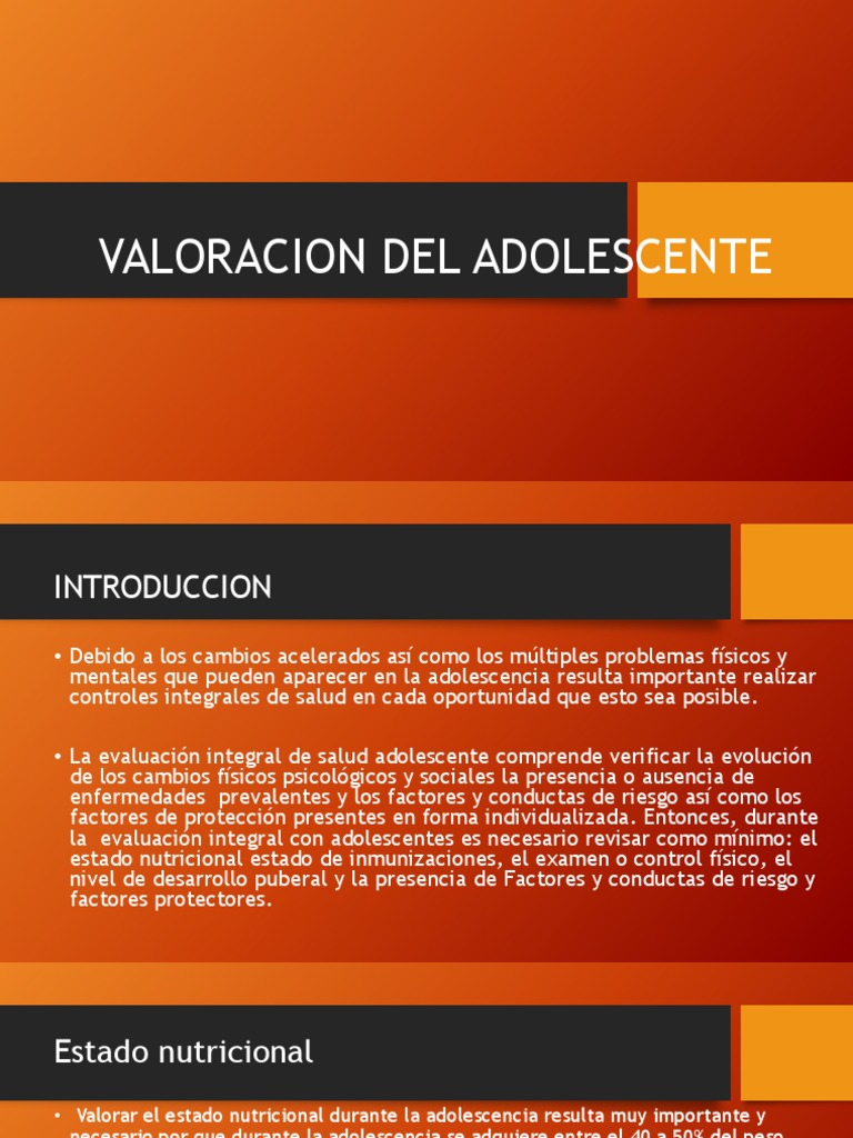 Evaluación Del Adolescente | PDF | Índice de masa corporal | Adolescencia