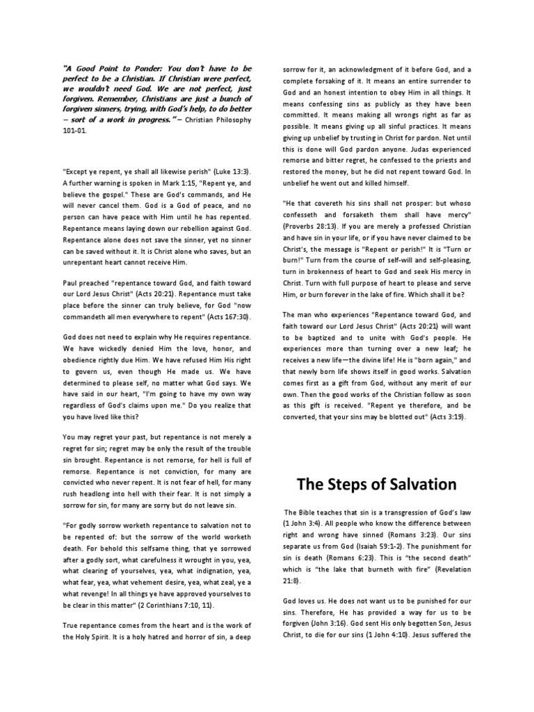 The Steps of Salvation: Understanding the Process of Becoming Forgiven ...