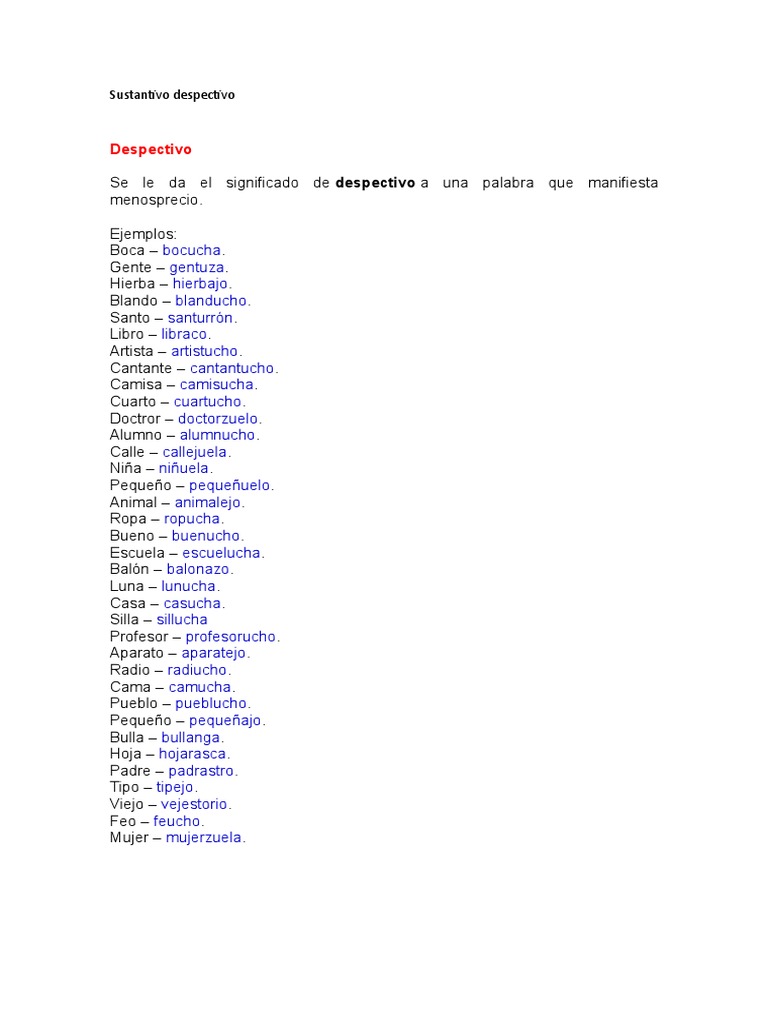Sustantivo Despectivo | PDF