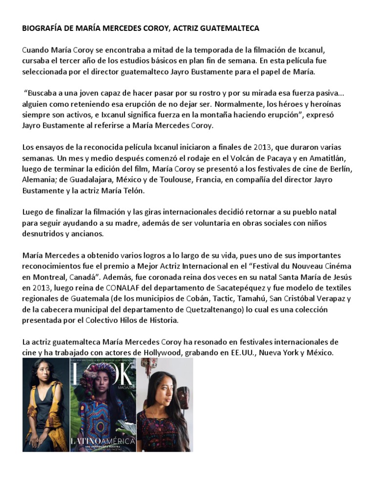 Biografía de María Mercedes Coroy | PDF | Ocio | Teatro