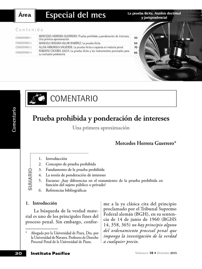 Prueba Prohibida en Derecho Penal | PDF | Derecho penal | Ley procesal