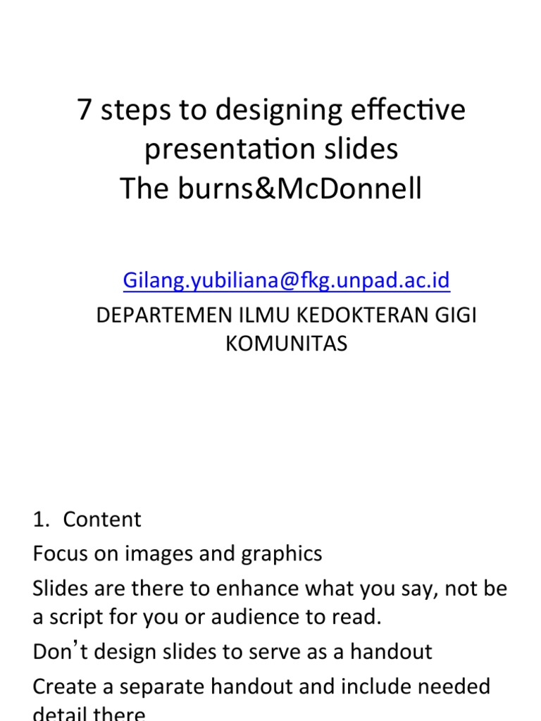 7 Steps To Designing Effec - Ve Presenta - On Slides The Burns ...