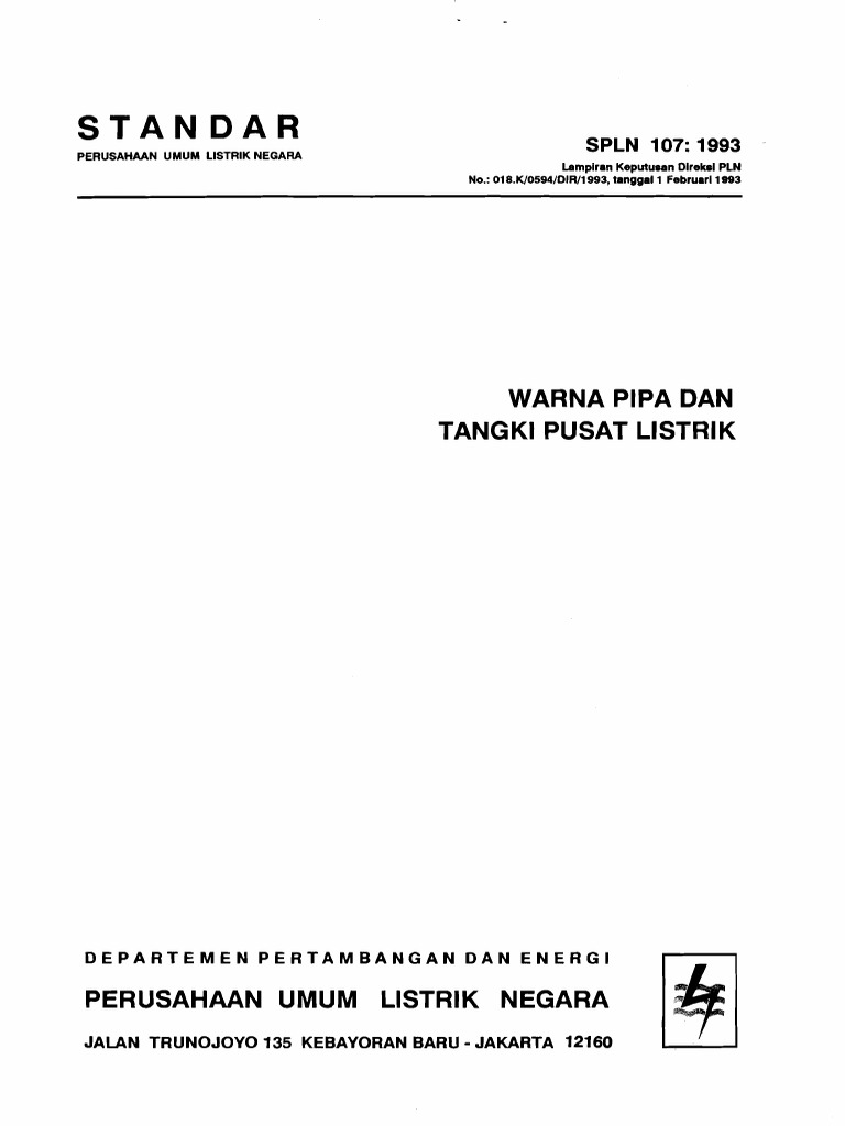 Warna Pipa Dan Tangki Pusat Listrik PDF | PDF
