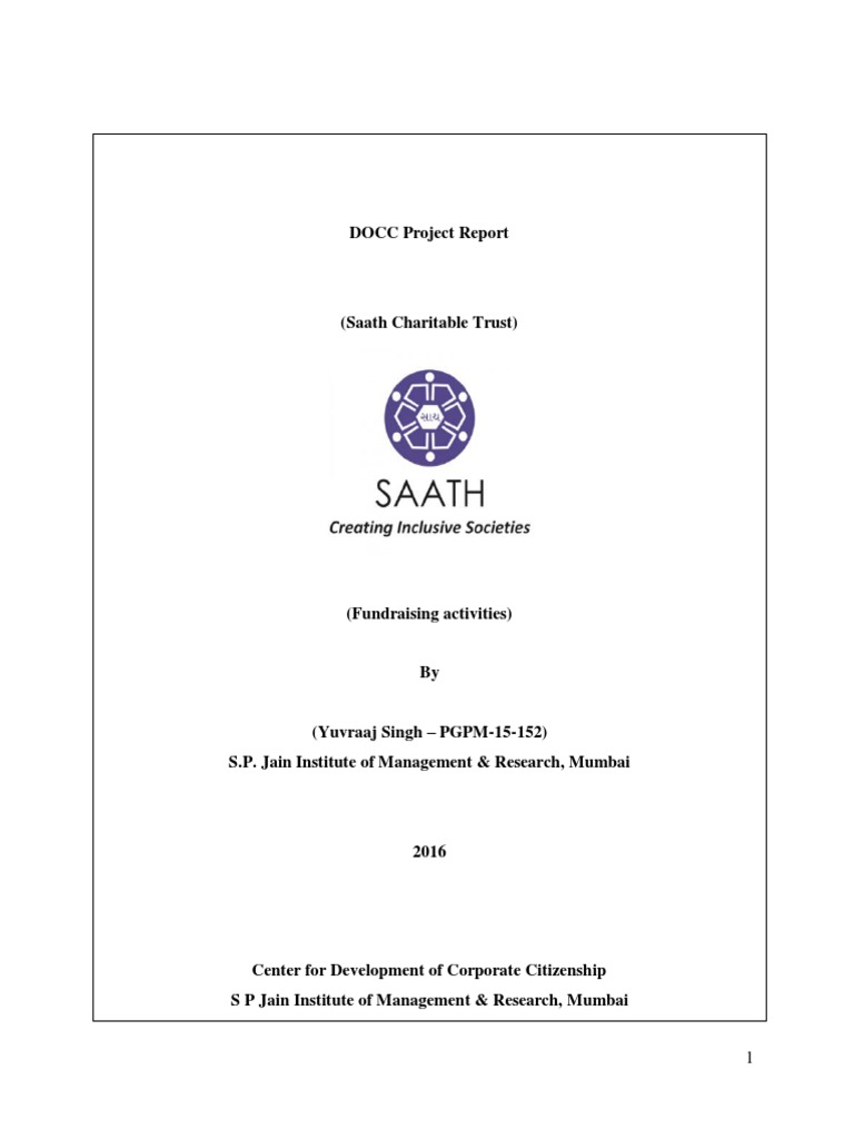 Docc Project Report Saath Yuvraaj | PDF | Corporate Social ...