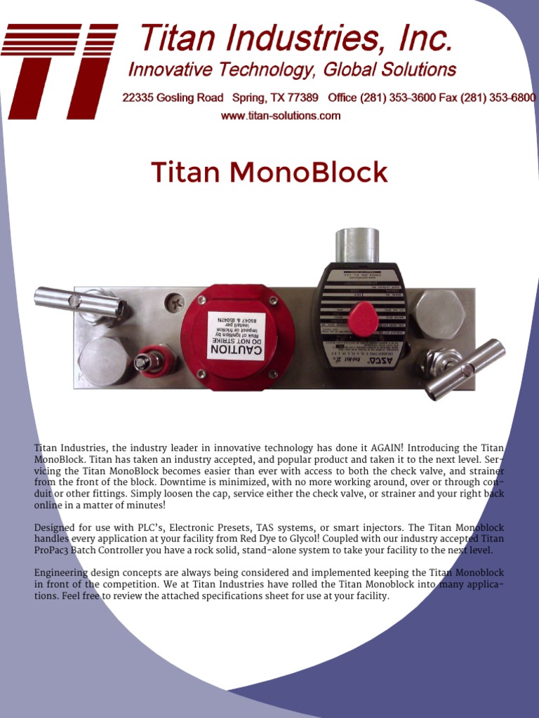 Titan Monoblock | PDF