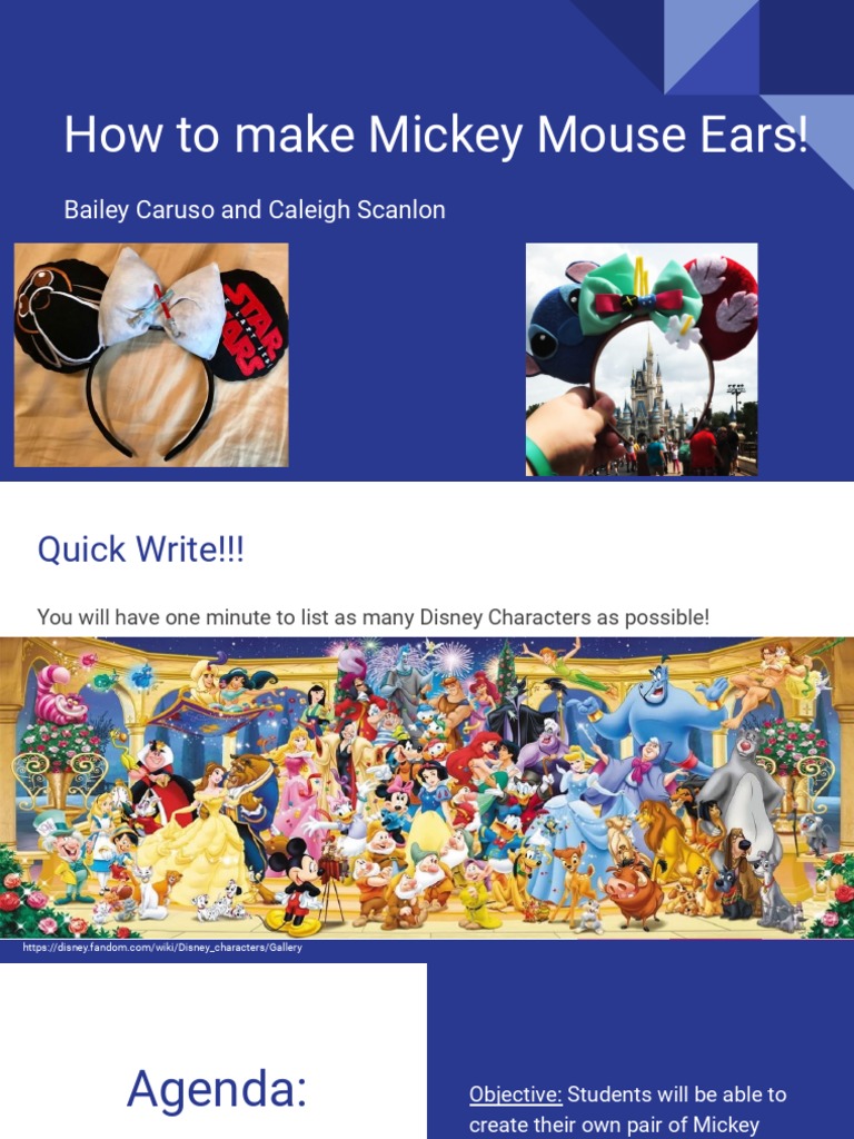 How To Make Mickey Mouse Ears!: Bailey Caruso and Caleigh Scanlon | PDF ...