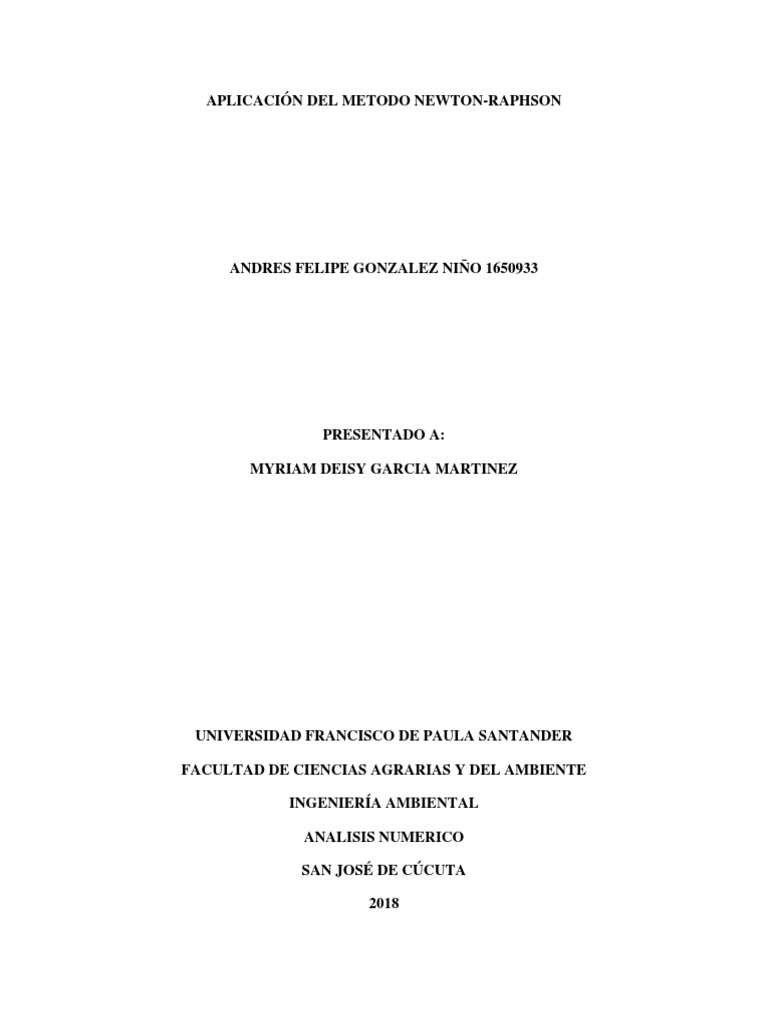 Método Newton-Raphson en Ing. Ambiental | PDF | Ecuaciones | Conceptos ...
