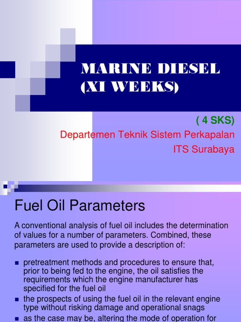 Marine Diesel (Xi Weeks) : Departemen Teknik Sistem Perkapalan ITS ...