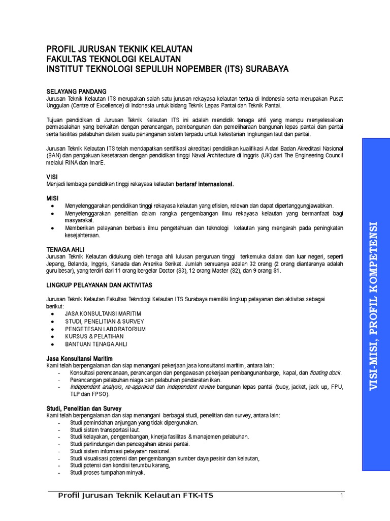 Profile T-Kelautan FTK-ITS Utk PT SI | PDF