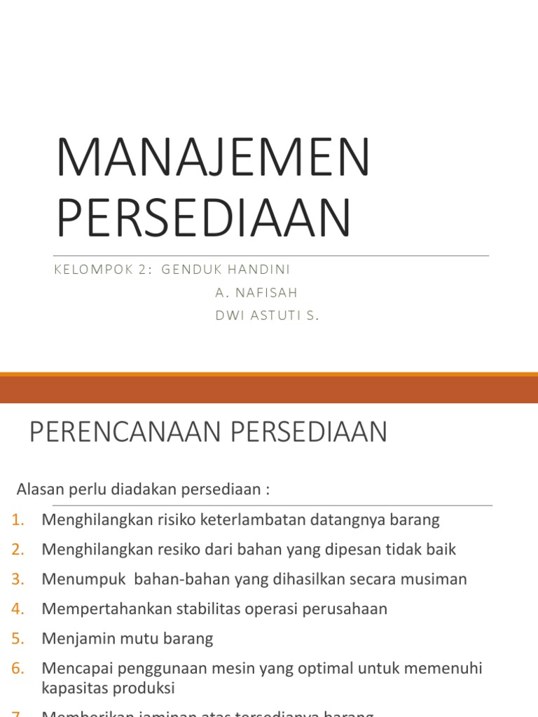 Manajemen Persediaan | PDF