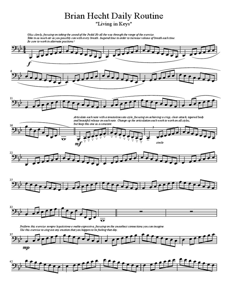 Brian Hecht Daily Routine | PDF | Scale (Music) | Pitch (Music)