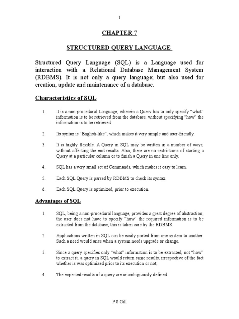 Chapter 7 | PDF | Pl/Sql | Sql