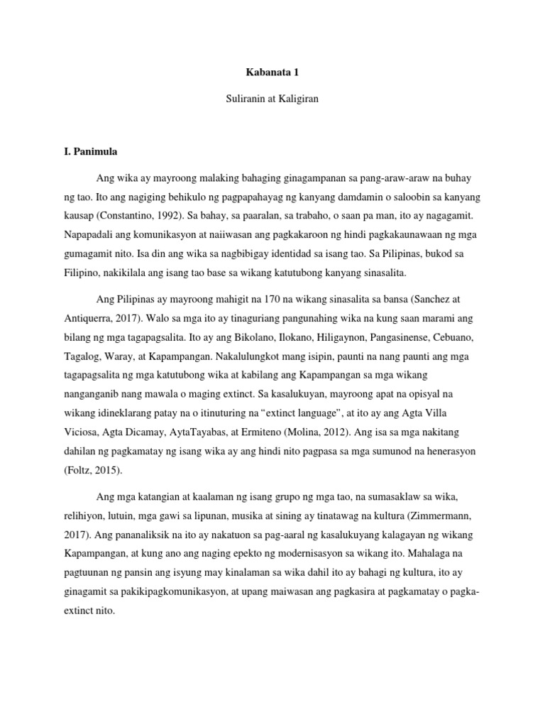 Kabanata 1 Final | PDF