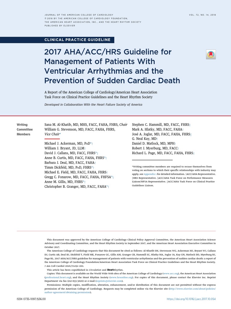 Acc Aha Ventricular Aritmia SCD 2017 PDF | PDF | Evidence Based ...