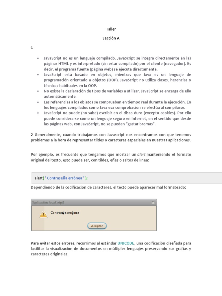 Tallersecciona | PDF | Script Java | Lenguaje de programación