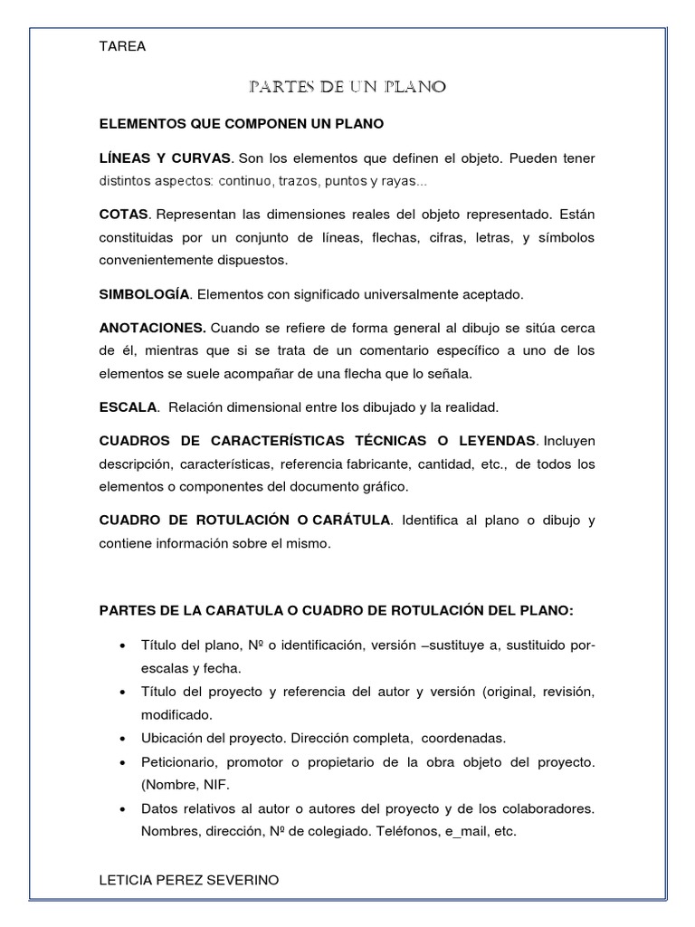 Elementos y Partes de un Plano Arquitectónico | PDF | Dibujo
