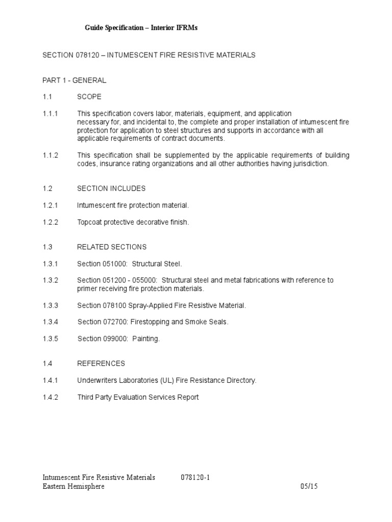 ISOLATEK Intumescent Interior Spec April 2015 2 | PDF | Specification ...