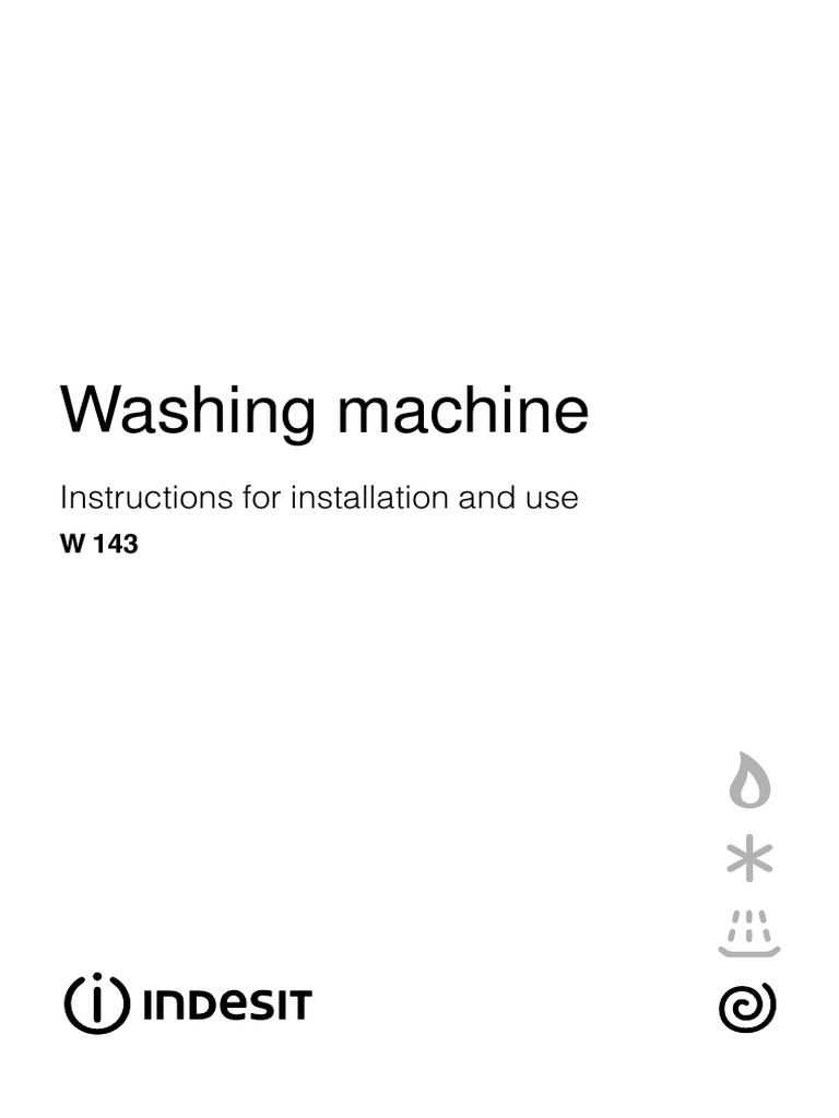 INDESIT W143 User Guide PDF | PDF | Washing Machine | Clothing