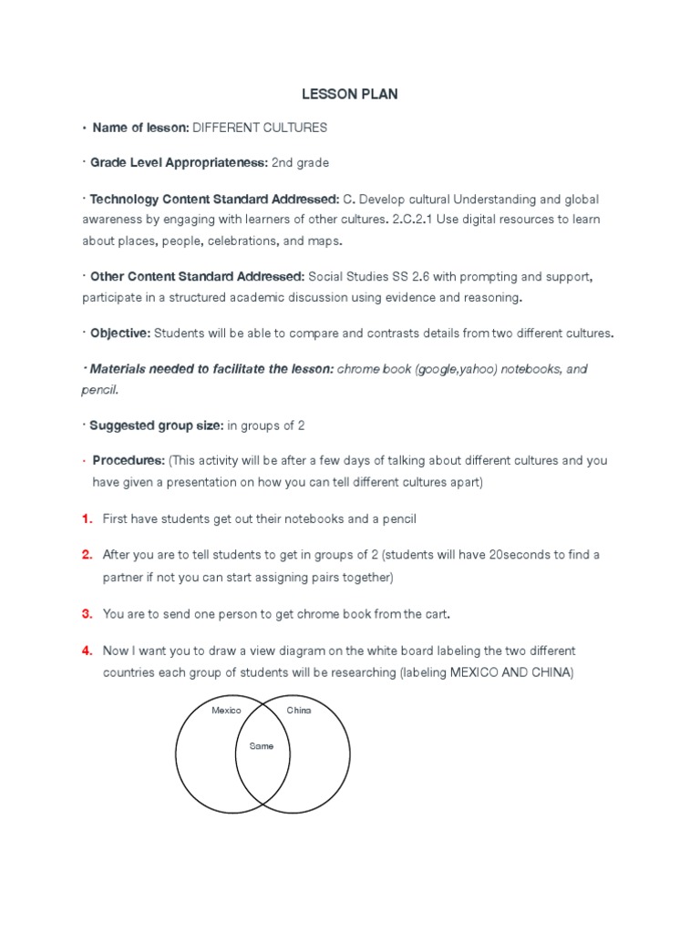 Edu 214 Finallessonplan | PDF