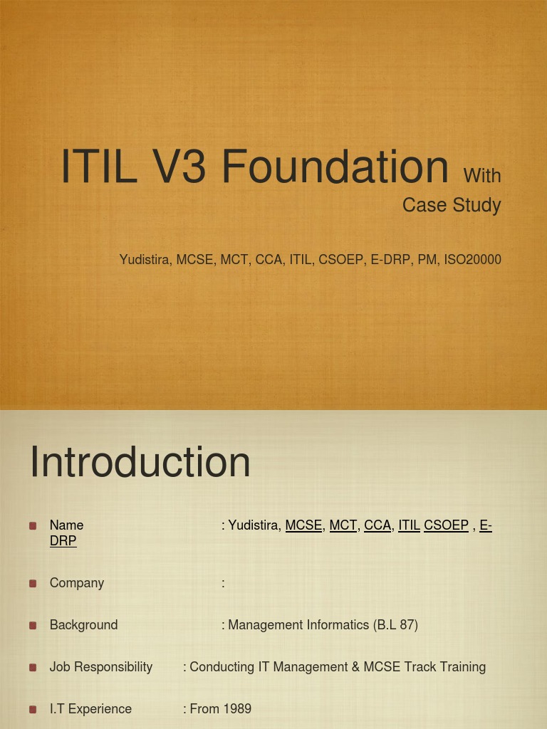 ITIL v3 Foundation With Case Study | PDF | Business