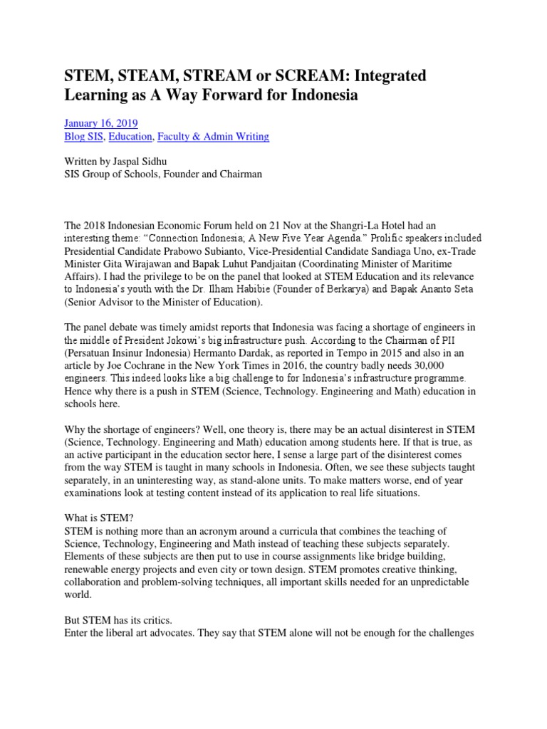 Stem, Steam, Stream, Scream | PDF | Science, Technology, Engineering ...