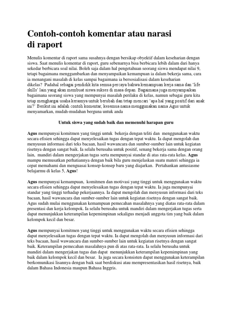 Contoh Narasi | PDF | Karier & Perkembangan | Pengembangan Diri