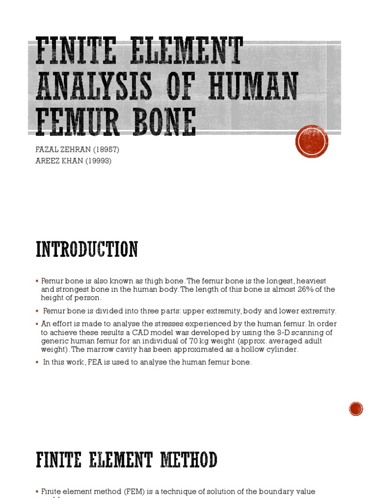 Finite Element Analysis Of Human Femur Bone Pdf Finite Element