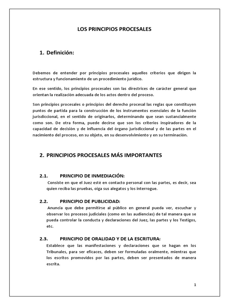 Los Principios Procesales | PDF | Ley procesal | Evidencia (ley)