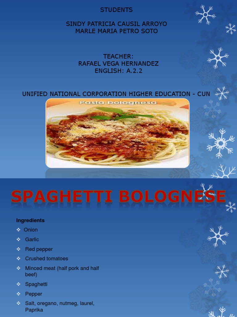 Spaghetti Bolognese Recipe Guide | PDF