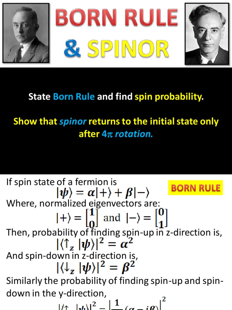 State and Find .: Born Rule | PDF | Spin (Physics) | Vector Space