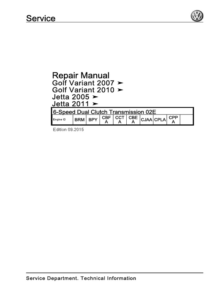 6-Speed Dual Clutch Transmission 02e Eng PDF | PDF | Transmission ...