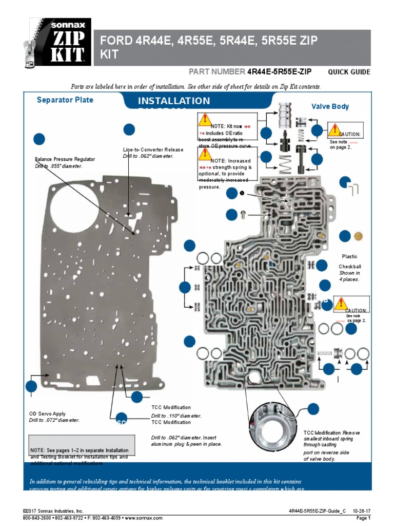 FORD 4R44E, 4R55E, 5R44E, 5R55E ZIP KIT: Installation Diagram | PDF ...