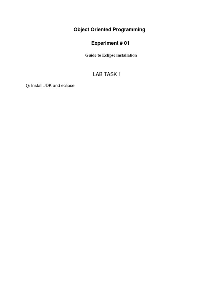 Object Oriented Programming Experiment # 01: Lab Task 1 | PDF | Computers