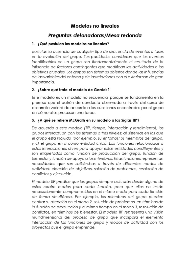 Modelos No Lineales | PDF | Comportamiento | Sociedad